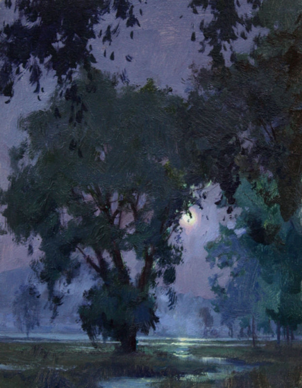 "Moonrise Over the Marsh" - Kenn Backhaus - Highlands Art Gallery