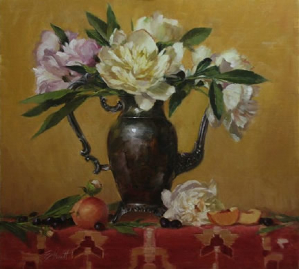 "Basket of Yellow Roses" - Elizabeth Robbins - Highlands Art Gallery