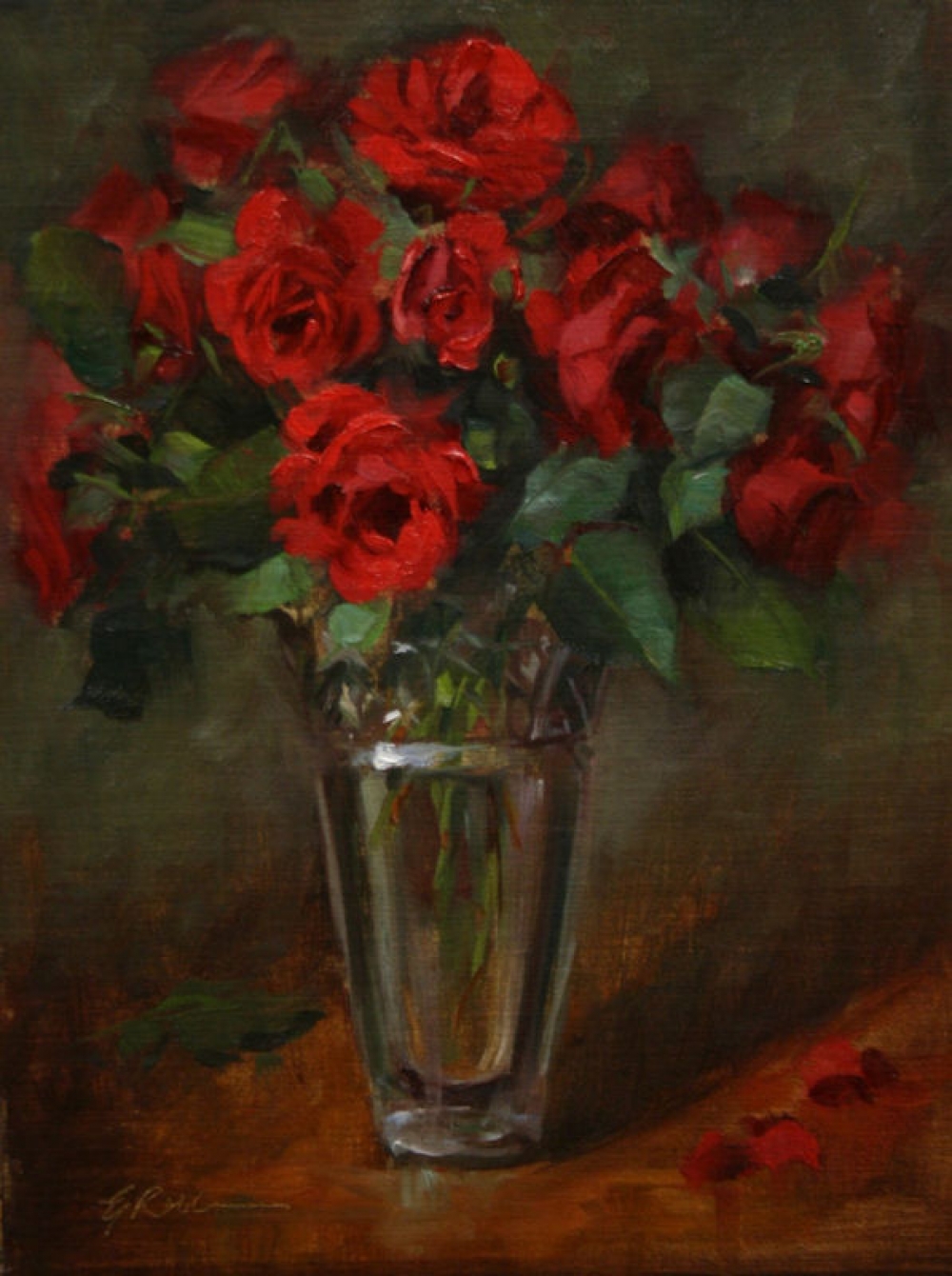"Study of Red Roses" - Elizabeth Robbins - Highlands Art Gallery
